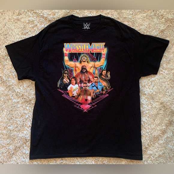 WWE | Shirts | Wwe Wrestle Mania Black Mens Tshirt Size Xl | Poshmark